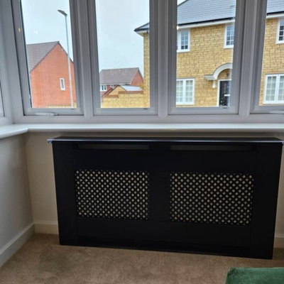 Bespoke Vertical Slat Radiator Cover With Shelves UK - Etsy