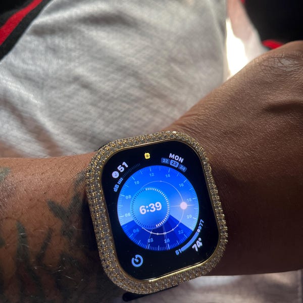 Apple Watch Case Yellow Gold Bezel Only Lab Diamond Apple Watch Bezel ...