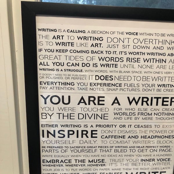 The Writing Manifesto Print — Gift for Writer, Author, Poet, Novelist ...