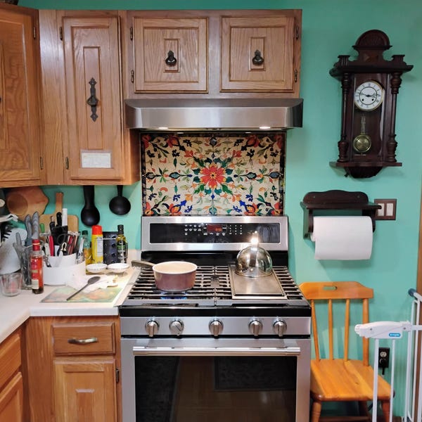 Glass Backsplash-ottoman Tile Look One Piece Tempered Glass Kitchen ...