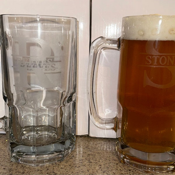 Colossal Personalized Beer Mug - Gift for Beer Lovers, Monogrammed Beer ...