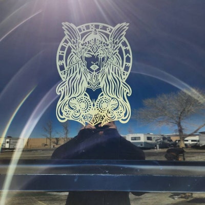 Viking Freja Futhark Sticker Decal Nordic Freya Goddess Cats freyja ...