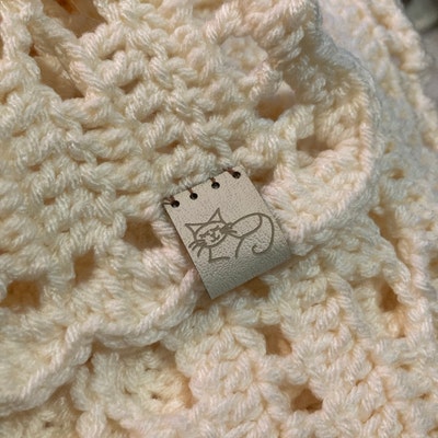 Personalised 20mm X 50mm Rectangle Centre Fold Foldable Faux Leather ...