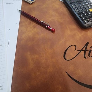 Leather Desk Mat Large Desk Pad Personalized Desk Blotter Custom Size ...