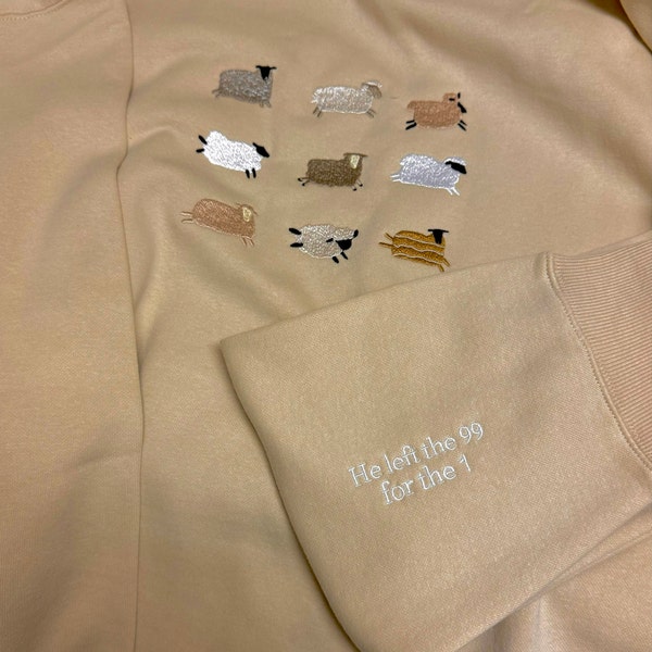 Lost Sheep Embroidered Sweatshirt | Matthew 18:12 Bible Verse Christian ...
