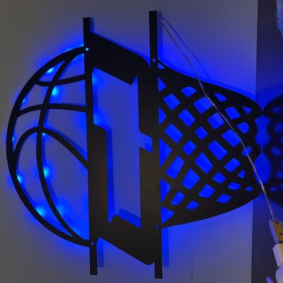 Custom Basketball Metal Wall Art With LED Lights, Personalized ...
