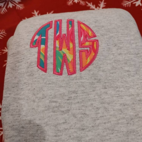 Preppy Embroidered Monogrammed Sweatshirt Pullover - Colorful Monogram ...