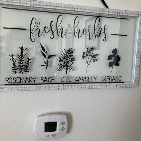 Fresh Herbs Vinyl Stencil, Fresh Herbs Vinyl Decal, Herbs Stencil ...