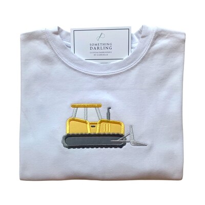 Bulldozer Applique Design. Bulldozer Embroidery Design. Dozer Applique ...