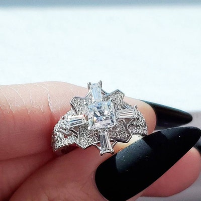 Cottagecore Vine Leaf Heart Cut Morganite Engagement Ring Set, Natural ...