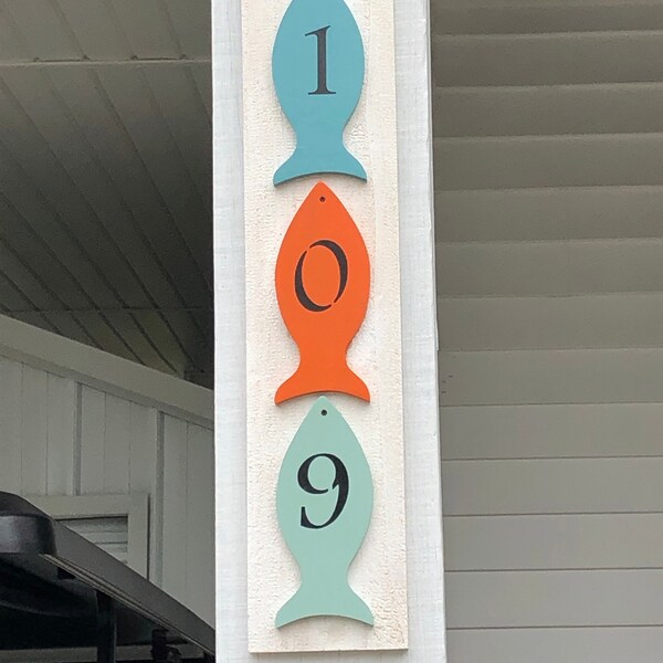 Custom Fish House Number Sign: Lake House Address Plaque - Etsy