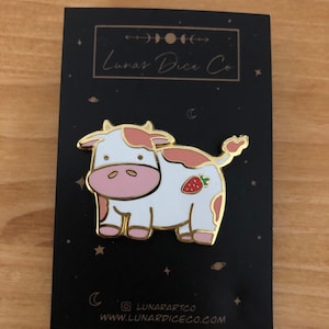 Strawberry Cow Hard Enamel Pin Kawaii Cow Pin Cute | Etsy