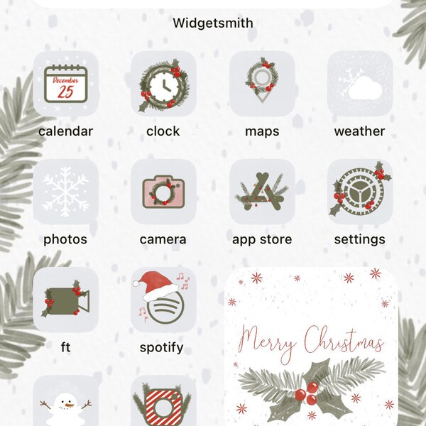 Christmas Ios App Icons Winter App Icons iPhone Christmas Ios14 ...