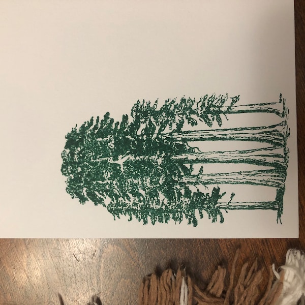 Redwood Trees Rubber Stamp California Background Tree Cling Stamp ...