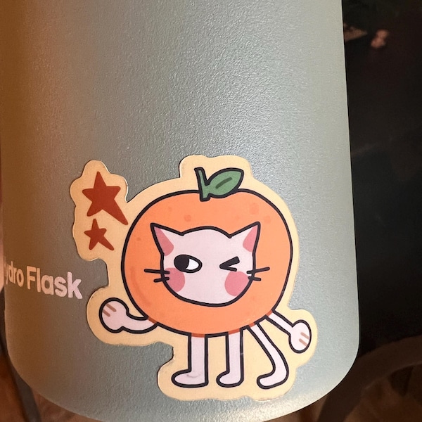 Cat Snack + Fruit Stickers | Aesthetic Cute Stickers + Sticker Pack - Etsy