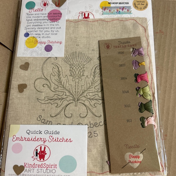 Scottish Thistle Embroidery Kit ; Flower Design ; Cultural Needlepoint ...