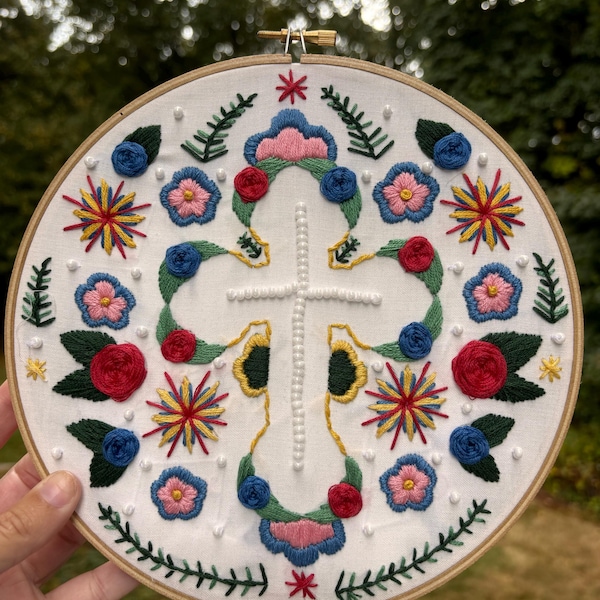 FULL KIT* Orthodox Cross Hand Embroidery/christian Embroidery Pattern ...