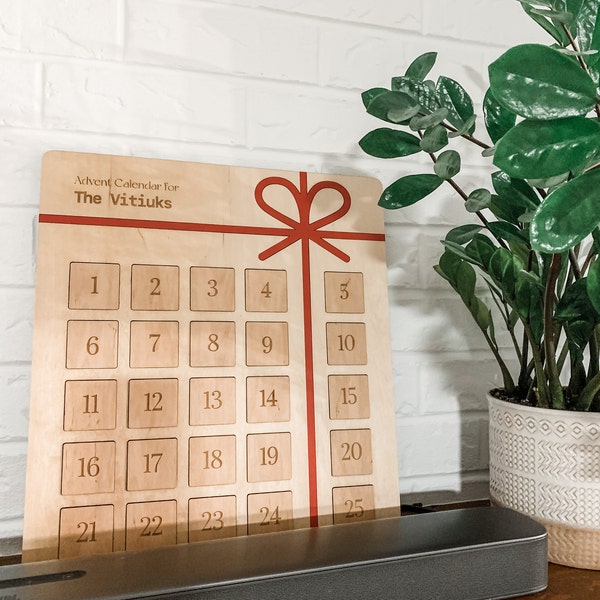 Custom Christmas Advent Calendar, 25 Days of Christmas, Wooden Advent ...