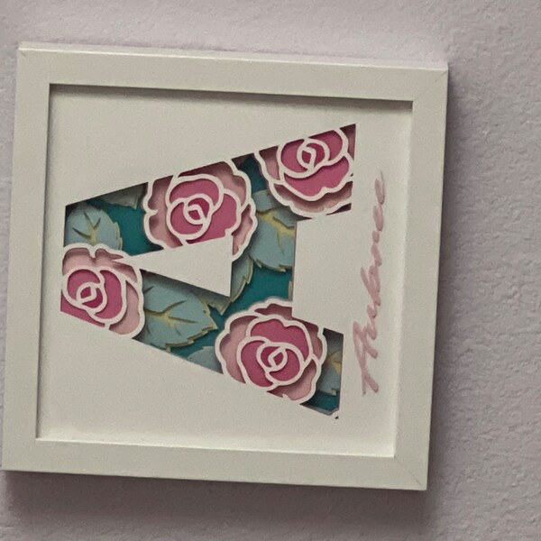 Shadow Box SVG Template With Floral Monogram Letter B , 3D SVG Diy ...