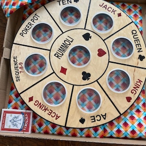 Travel Size Rummoli Boardon a Lazy Susan, Rummoli Board, Rummoli Board ...