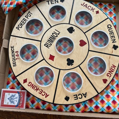 Travel Size Rummoli Boardon a Lazy Susan, Rummoli Board, Rummoli Board ...