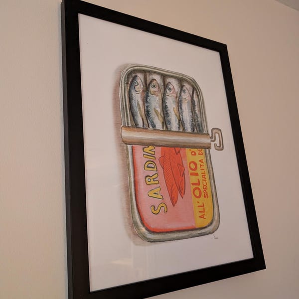 Sardines Wall Art, Watercolor Sardines, Sardine Art Poster, Fish Still ...