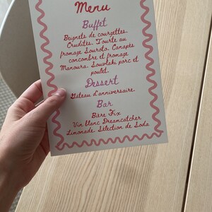 Bright Wavy Red Pink Menu Template, Colorful Handwritten Menu, Editable ...