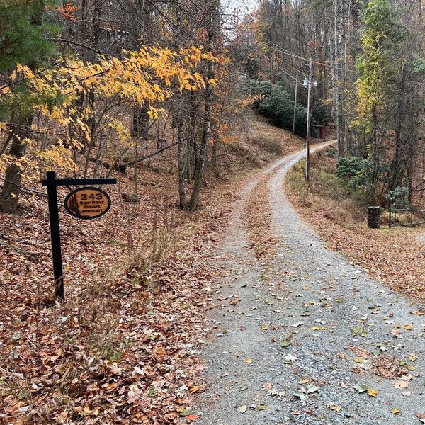 Farmhouse Carved Name Address Rustic Tree Outdoor Wood Sign ...