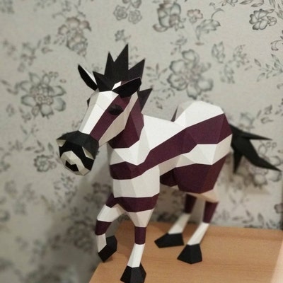 Zebra Papercraft Sculpture Printable 3D Puzzle Papercraft - Etsy