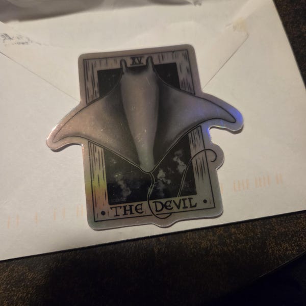 Devil Ray Tarot Holographic Sticker - Etsy