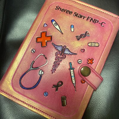 Leather Rx Cover Prescription Pad Holder for One US Size Prescriptions ...