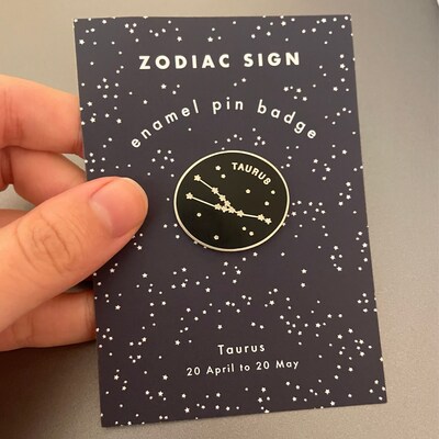 Zodiac Pin Constellation Enamel Pin Hard Enamel Pin Zodiac Sign Badge ...