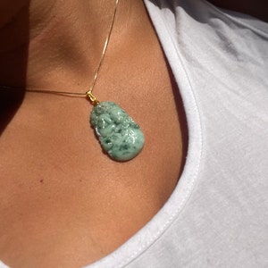 Djade Certified Natural Green A Jadeite Jade Pendant Carved - Etsy