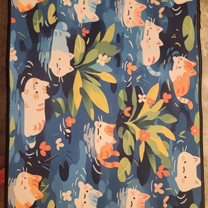 Blue Floral Desk Mat, Cute Desk Mat, Gaming Mouse Pad, Large Mousepad ...