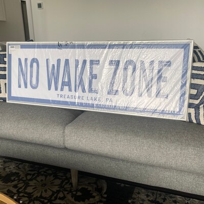 No Wake Zone Sign Sign Above Bed for Lake House Nursery Decor Lake Wall ...