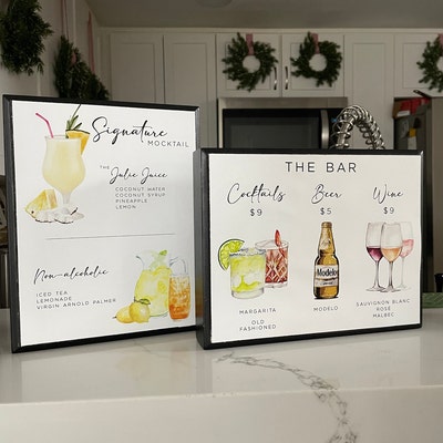 Bar Menu Template, Modern Editable Drink Menu, Minimalist Printable Bar ...