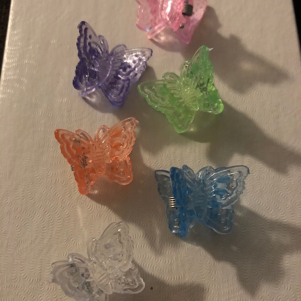 Butterfly Clips 12 Pc Set 3/4"x3/4", 1990s Butterfly Clips, Multi-color ...