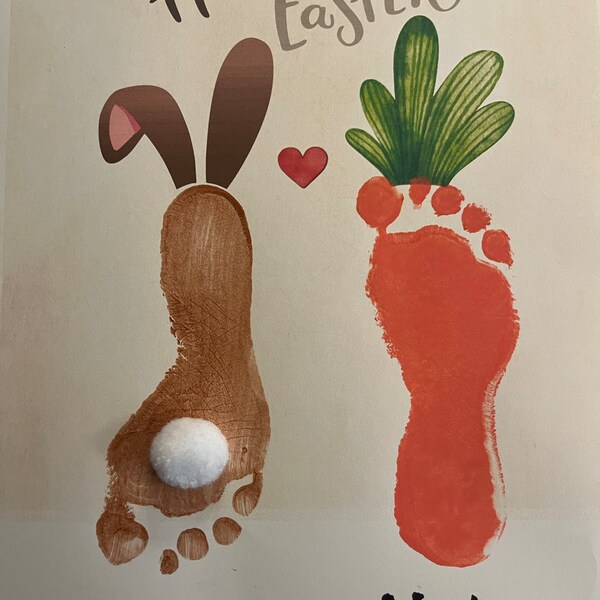 Hoppy Happy Easter/ Bunny Carrot / Footprint Handprint Art Craft / Foot ...