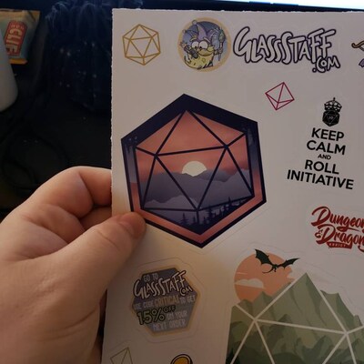 Mountain D20 Sticker Dnd Gift Dice Critical Failure Dungeons & Dragons ...