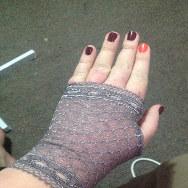 Purple Short Fingerless Gloves Corset Hand - Etsy