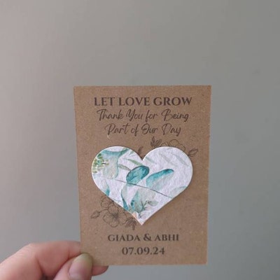 Plantable Eco Wedding Favours, Seed Heart Favours, Wildflower Table ...