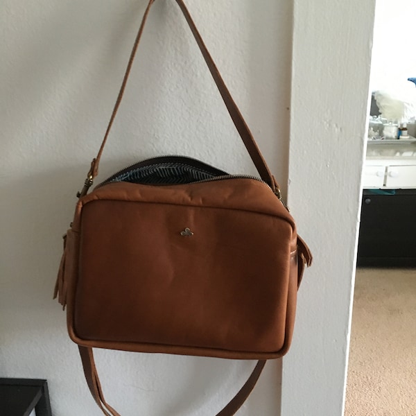 Oversized Hobo Bag Ginger Brown Leather, Big Crossbody Purse Soft ...