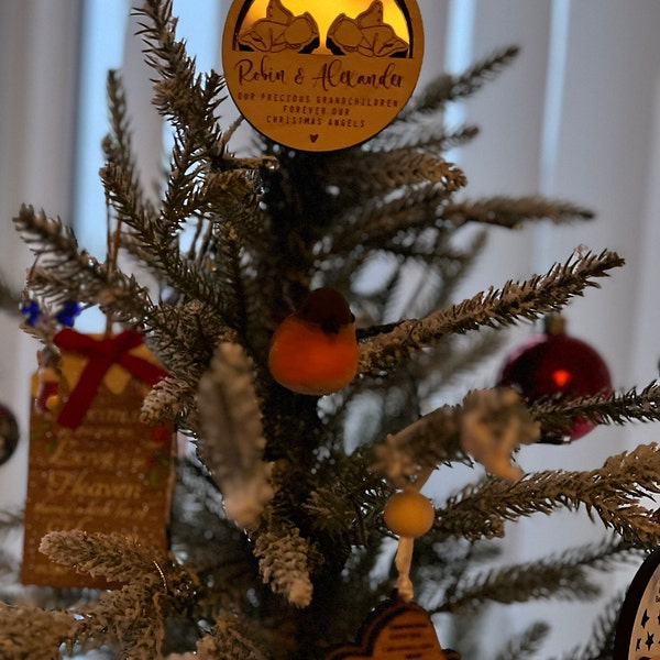 Mum in Loving Memory Christmas Tree Topper Angel Star, Memorial Tree ...
