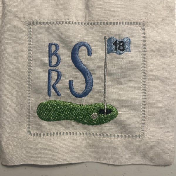 Golf Monogram Frame Preppy Design for Machine Embroidery, 3 Sizes PES ...
