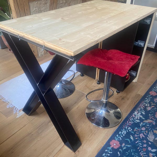 I-beam Metal Table Legs, Heavy Duty Industrial Table Legs, X-shaped 4 ...