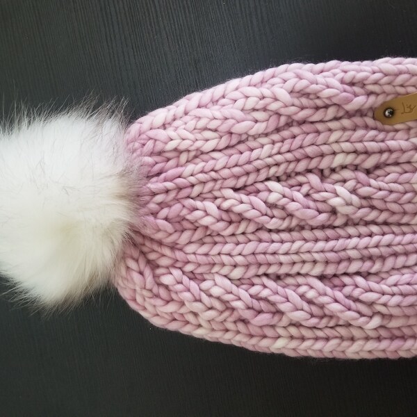 Red Tonal 100% Merino Wool Knit Hat Entangled Beanie Adult Size ...