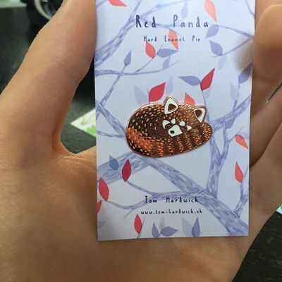 Red Panda Enamel Pin Cute Animal Pin, Pin Badge, Hard Enamel Pin ...