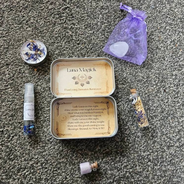 Moon Magick Witches Altar Tin, Witchcraft Kit for Manifestation ...