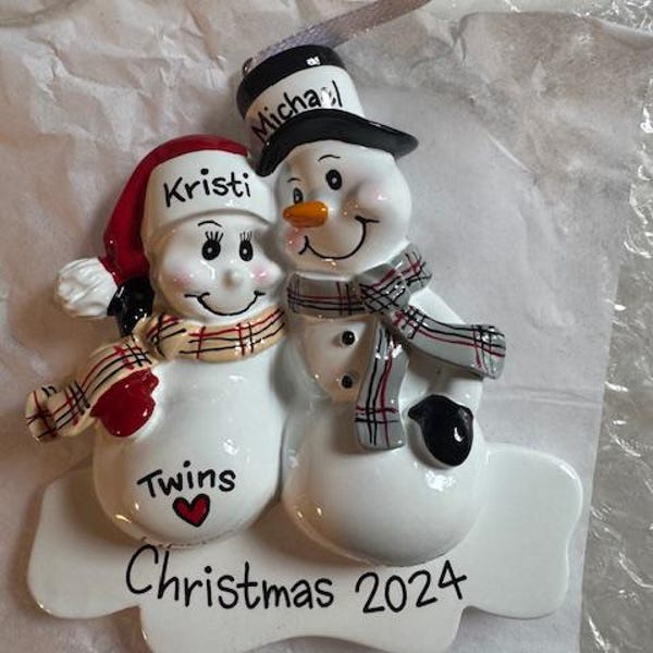 Expecting Parents Personalized Ornament Snowman Couple We're Expecting ...