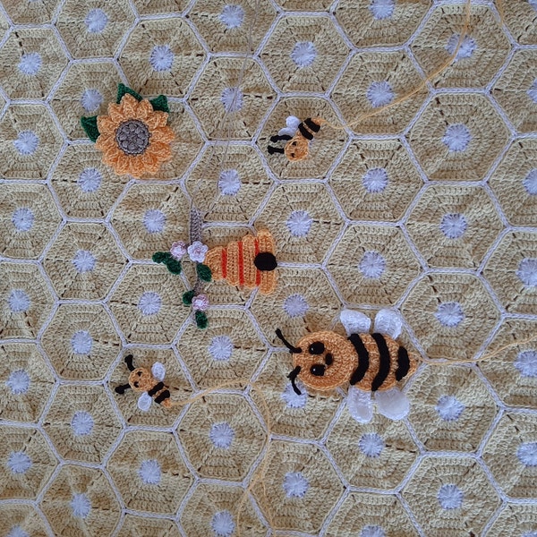 Oh Bee-have Applique Pack- Crochet Pattern Only- Bees- Beehive ...